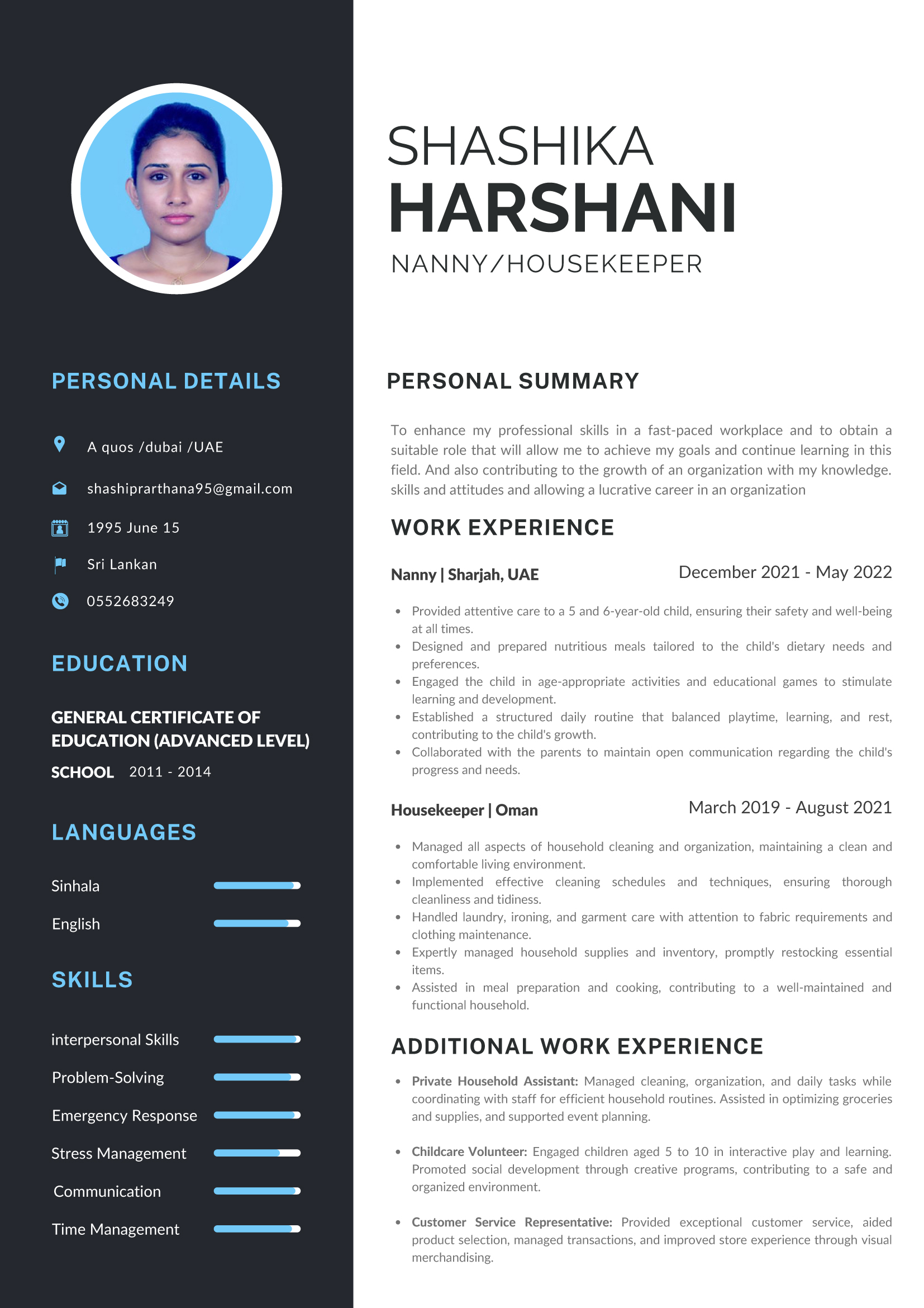 3 Years Working Experience Housemaid | ExpatWoman.com